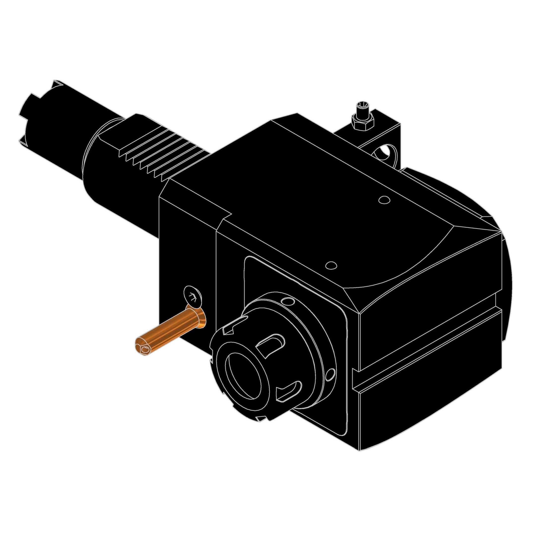 HAAS H104 100MM CL RIGHT ANGLE; ER32 LIVE TOOL; EXT COOLANT; MAX RPM 6 ...